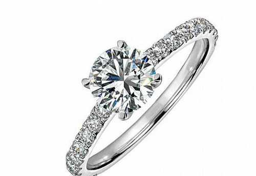 Кольцо с бриллиантом GIA 0,30 ct F/VVS1