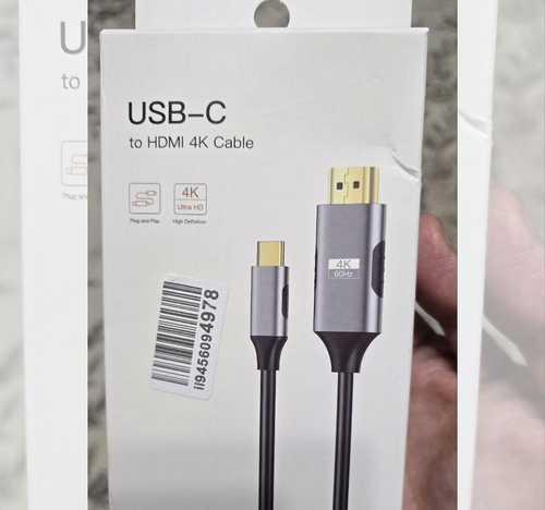 Кабель Type-C to hdtv 4K hdmi Video Adapter 2м