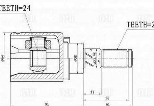 Trialli GO 1455 ШРУС для а/м Nissan Qashqai (06)