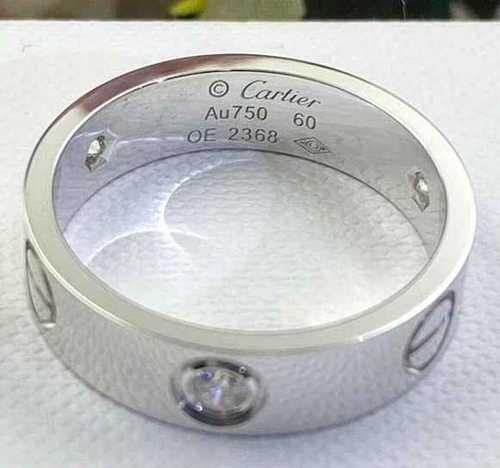 Кольцо Cartier Love, белое золото 585 пробы 0,25ct