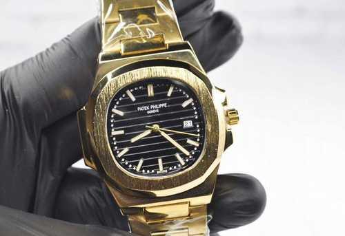 Часы золотые Patek philippe сталь с сатинированием