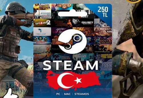 Коды пополнения Steam Турция Карты пополнения стим