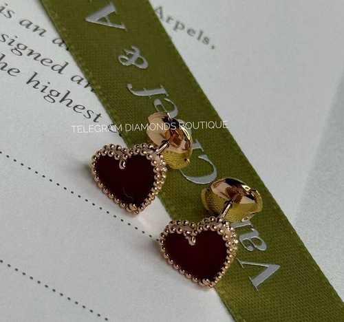 Серьги van cleef hearts sweet розовое золото 750