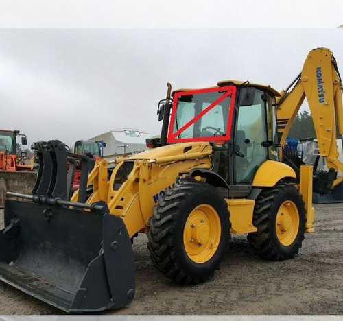 Стекло лобовое для Komatsu WB93R-5 от 2006 г