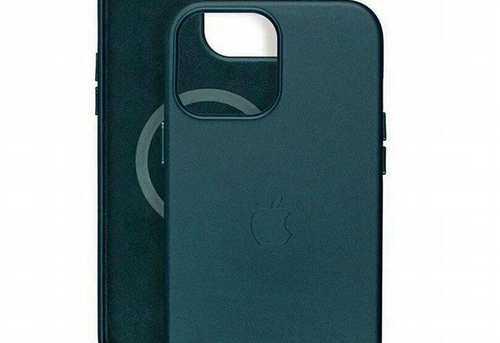Чехол для iPhone 14 Leather Case с MagSafe (Тёмно