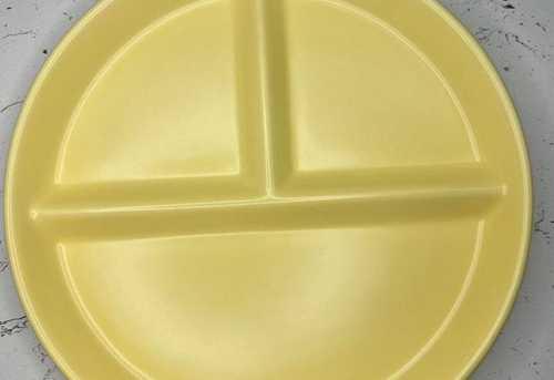 Разделительная тарелка керамическая желтая