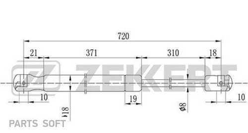 Zekkert GF1768 Амортизатор капота zekkert GF1768 S