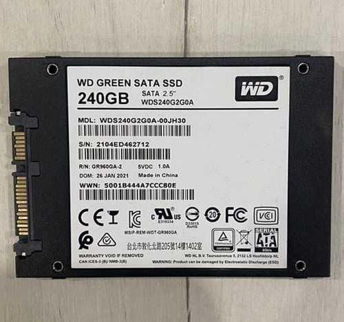 Ssd SATA wd green 240 gb