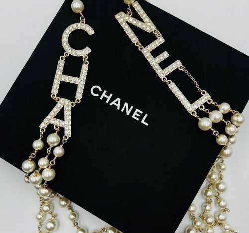 Золотые бусы из жемчуга Chanel