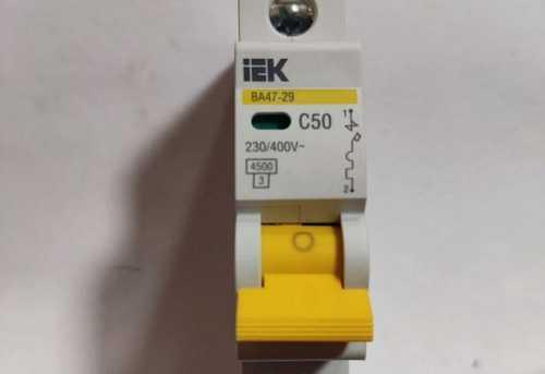 Автоматические выключатели IEK 1п 50А MVA20-1-050