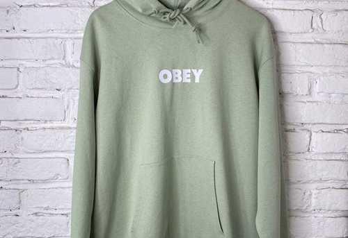 Obey logo light green hoodie