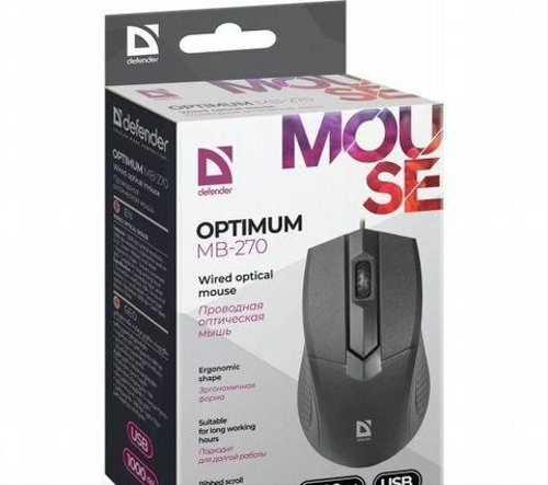 Мышь Defender Optimum MB-270 Black, USB