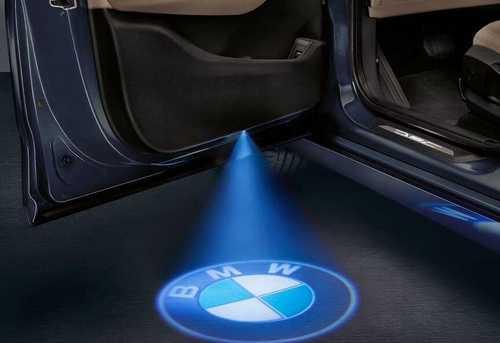Подсветка дверей с логотипом BMW проэкция