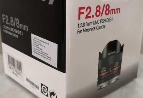 Объектив Samyang 8mm f2.8 UMC Fish-Eye II for Mirr
