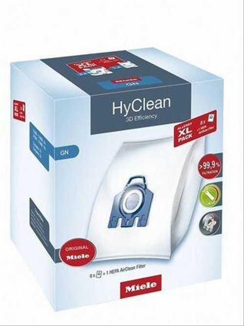 Пылесборники Miele XL Pack2 HyClean GN+hepa фильтр