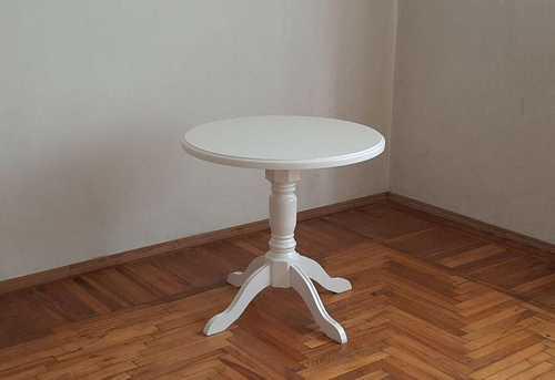 Кухонный стол 75 см круглый обеденный белый