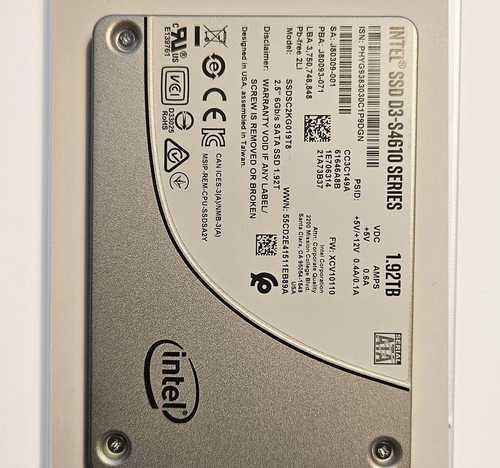 Intel SSD D3-S4610 1.92Tb (ssdsc2KG019T8K)