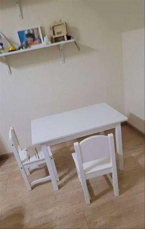 Детский стол и стул IKEA белый б.у