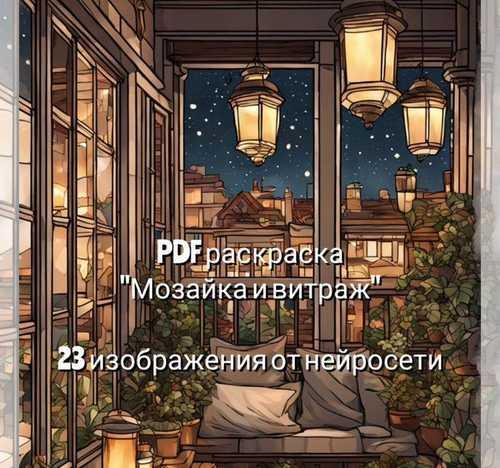 PDF раскраска "Мозайка и витраж"