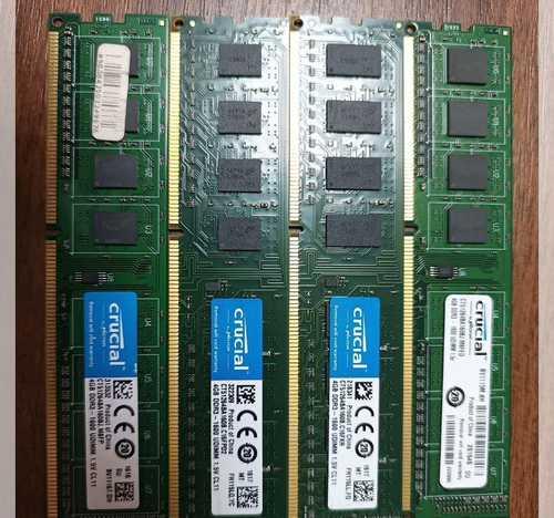 Оперативная память Crucial 4 гб DDR3 1600 мгц CL11