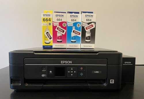 Приниер мфу Epson L486 + чернила