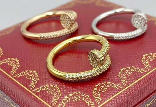 Золотое кольцо Cartier премиум качество
