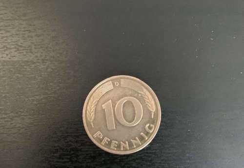 Монета pfennig/пфенниг фрг 1988 г