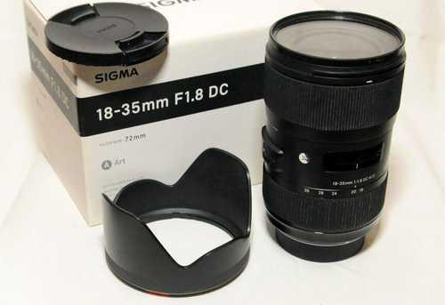 Объектив Sigma 18-35mm F1.8 DC серии Art для Nikon