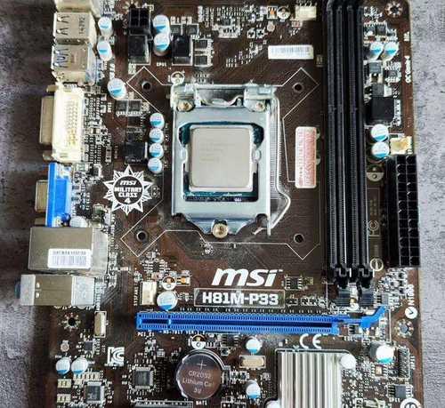 Мат плата msi h81m-p33 + Intel core i5 4460