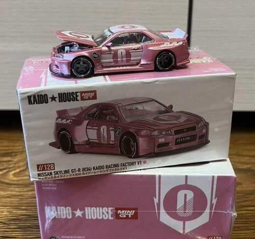 Mini gt kaido house nissan skyline r34 pink