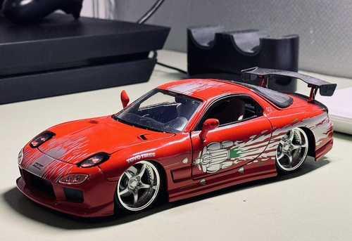 Модель авто Mazda RX-7, jada, fast, 1:24