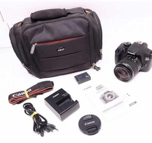 Фотоаппарат Canon 1300d (пробег 4300) kit  сумка