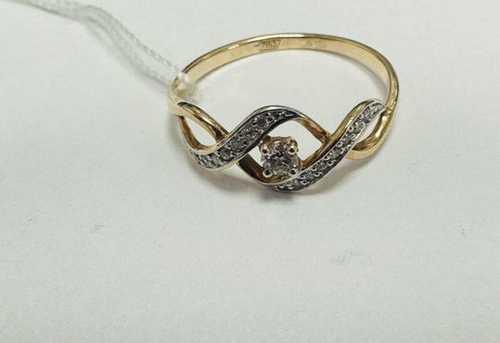 Золотое кольцо с бриллиантом р16,5 (23380)