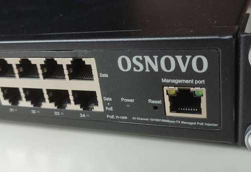 PoE инжектор 24 канала 1000MBit osnovo 24/370RGM