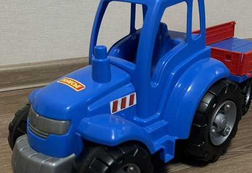 Игрушка синий трактор с прицепом