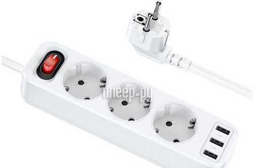 Сетевой фильтр Hoco NS2 3 Sockets 1.8m White 6