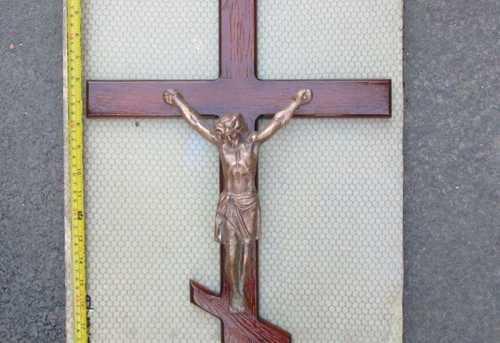 Распятие крест дуб 55 на 35см., Иисус бронза 1кг