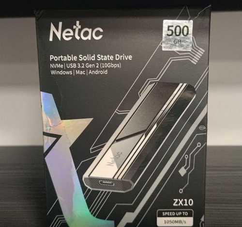 500 гб Внешний SSD Netac ZX10 NT01ZX10-500G-32BK