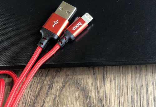 Кабель USB Hoco X14 Apple красно-черный 1м