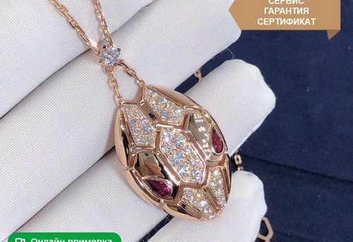 Bvlgari колье Serpenti 1,314ct с рубелитом