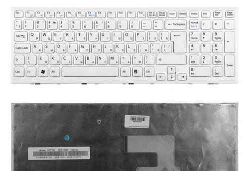 Клавиатура Sony Vaio VPC-EH белая, с рамкой. Плос