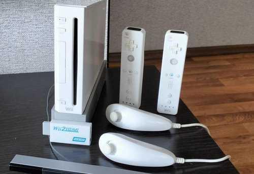 Nintendo Wii (прошитая) + комплект аксессуаров