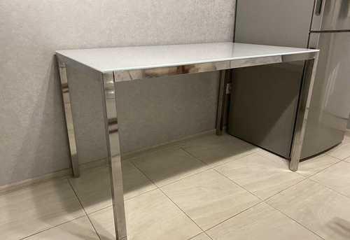 Стол обеденный IKEA torsby белый/металлик