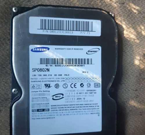 Жёсткий диск Samsung Sp0802n 80g