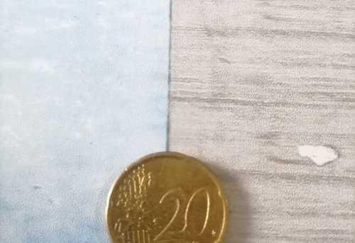 Монета 20 евро цент 2002 г, Испания