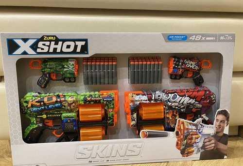 Бластеры набор игровой x shot скинс 4 шт