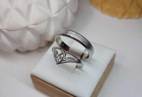 Парные обручальные кольца из серебра (Об77)