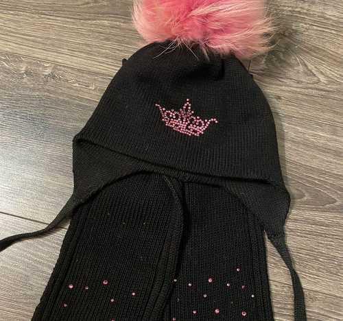 Комплект шапка и шарф chobi Swarovski