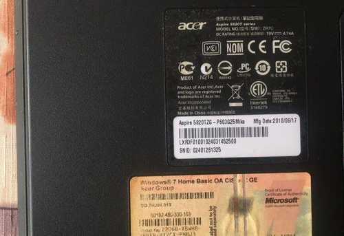 Acer aspire 5820tzg