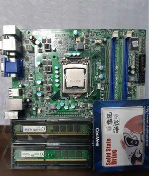 Материнская плата 1155+i5-2400+DDR3-8Gb+SSD 128Gb